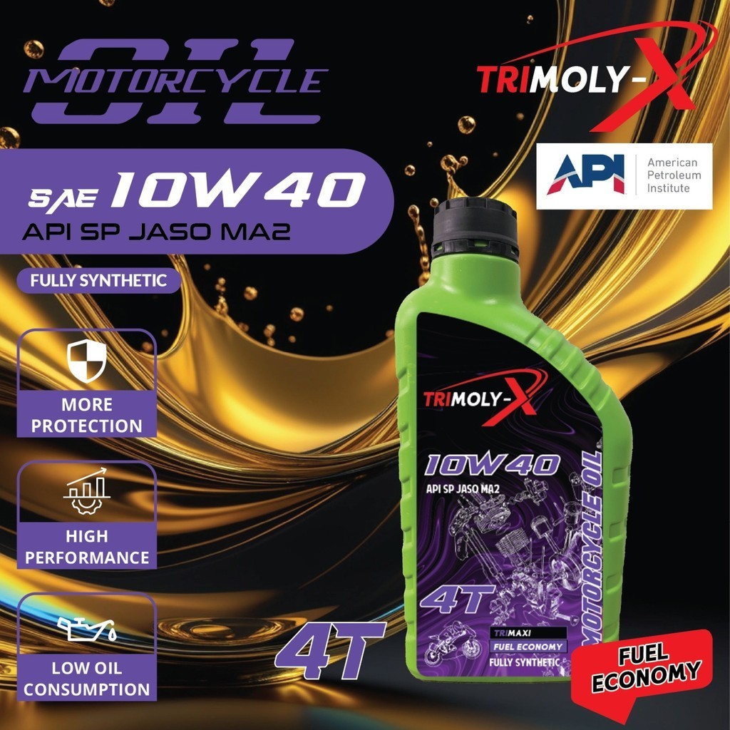 TRIMOLY-X TRIMOLYX 4T 10W40 1L Fully Synthetic API SP JASO MA2 ...