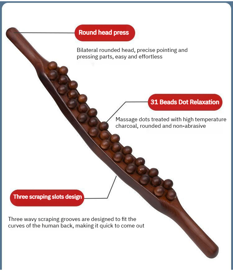 53 ergonomic meridian massage stick three rows of upgraded massager ...