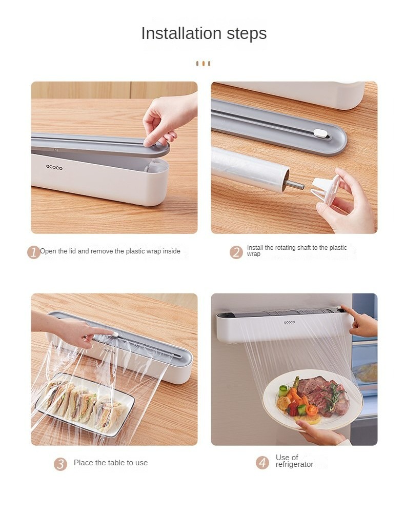 LODER ECOCO Food Packaging Cling Film Cutter Kitchen Food Grade Cling ...