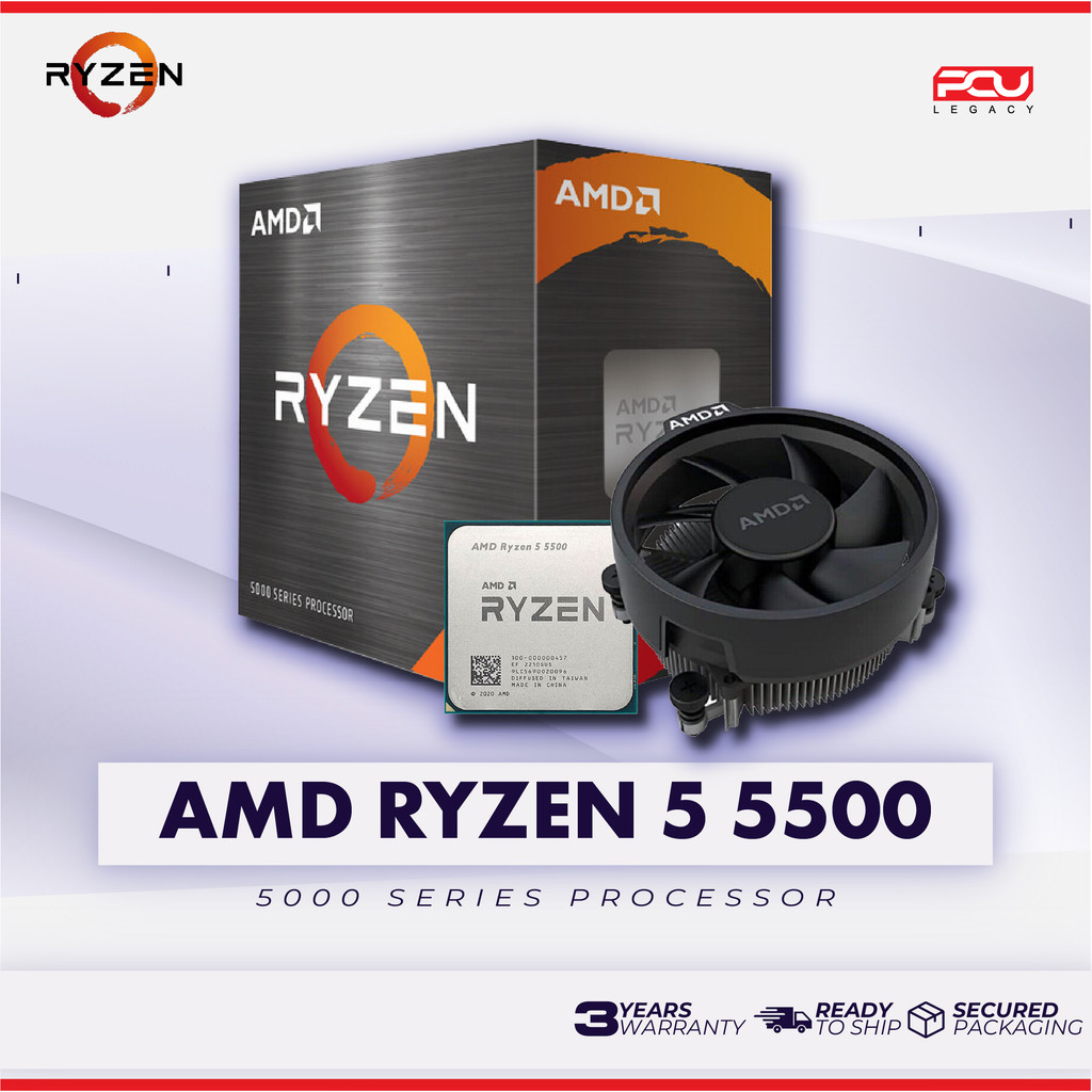 AMD RYZEN 5 5500 AM4 PROCESSOR (3 YEARS WARRANTY) | Shopee Malaysia