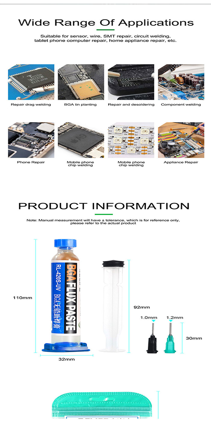 RL-420S-UV RL-421S-OR RL-422S-IM Flux BGA PCB Solder Paste Welding ...