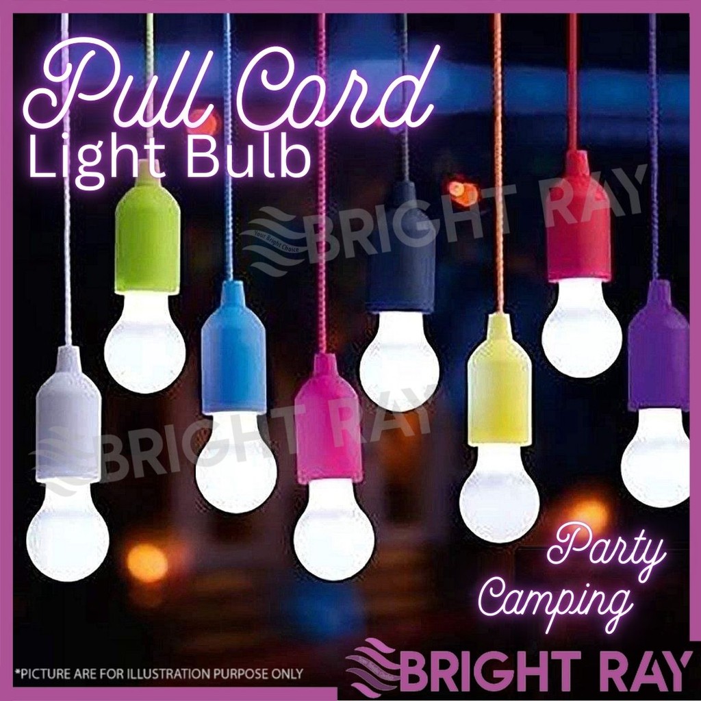 LED Pull Cord Light Bulb Colorful LED Bulb Light Hanging Pull Cord Lamp ...