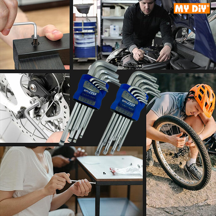 MYDIYHOMEDEPOT - 9PCS ALLEN KEY SET BALL POINT ALLEN KEY TORX STAR ...