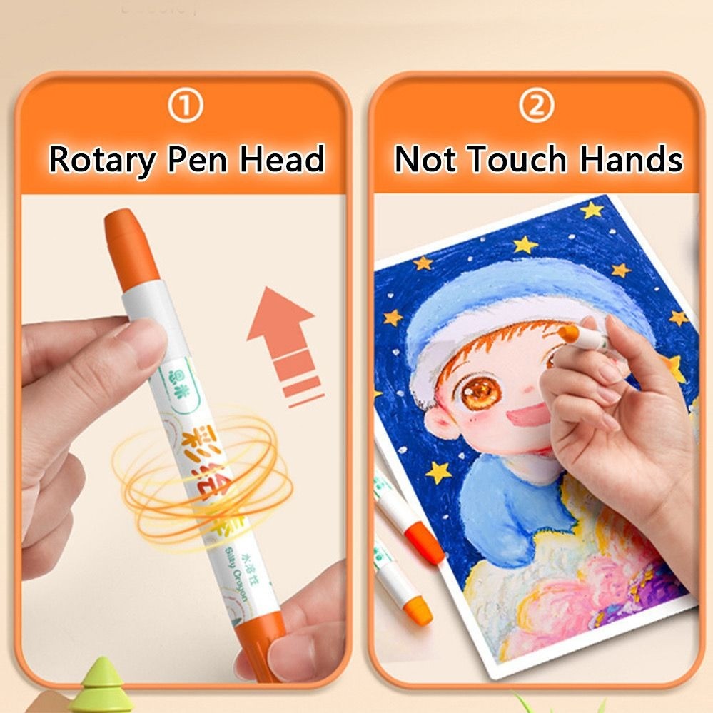 [HAPPY] Silky crayon for kids non toxic washable cute painting crayon ...