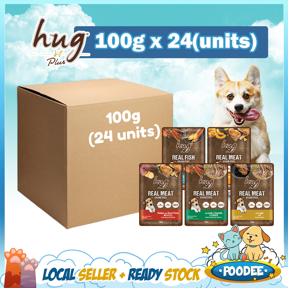 POODEE Hug Plus Pouch 100G x 24 Dog Wet Food ( New Packaging) | Shopee ...