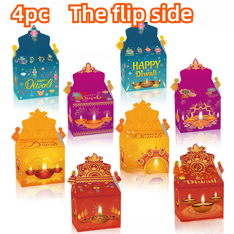 Diwali Gift Box Paper Gifts Boxes Happy Deepavali Cake Candy Packaging ...