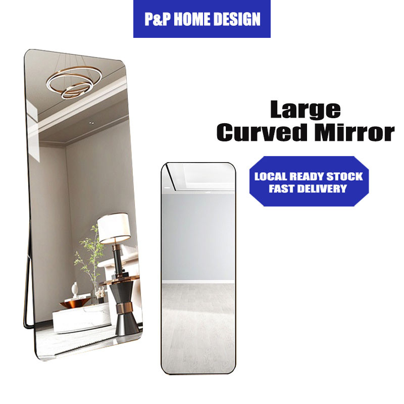 165cm x 60cm Full Body Curved Stand Mirror Cermin Tinggi Besar Modern ...