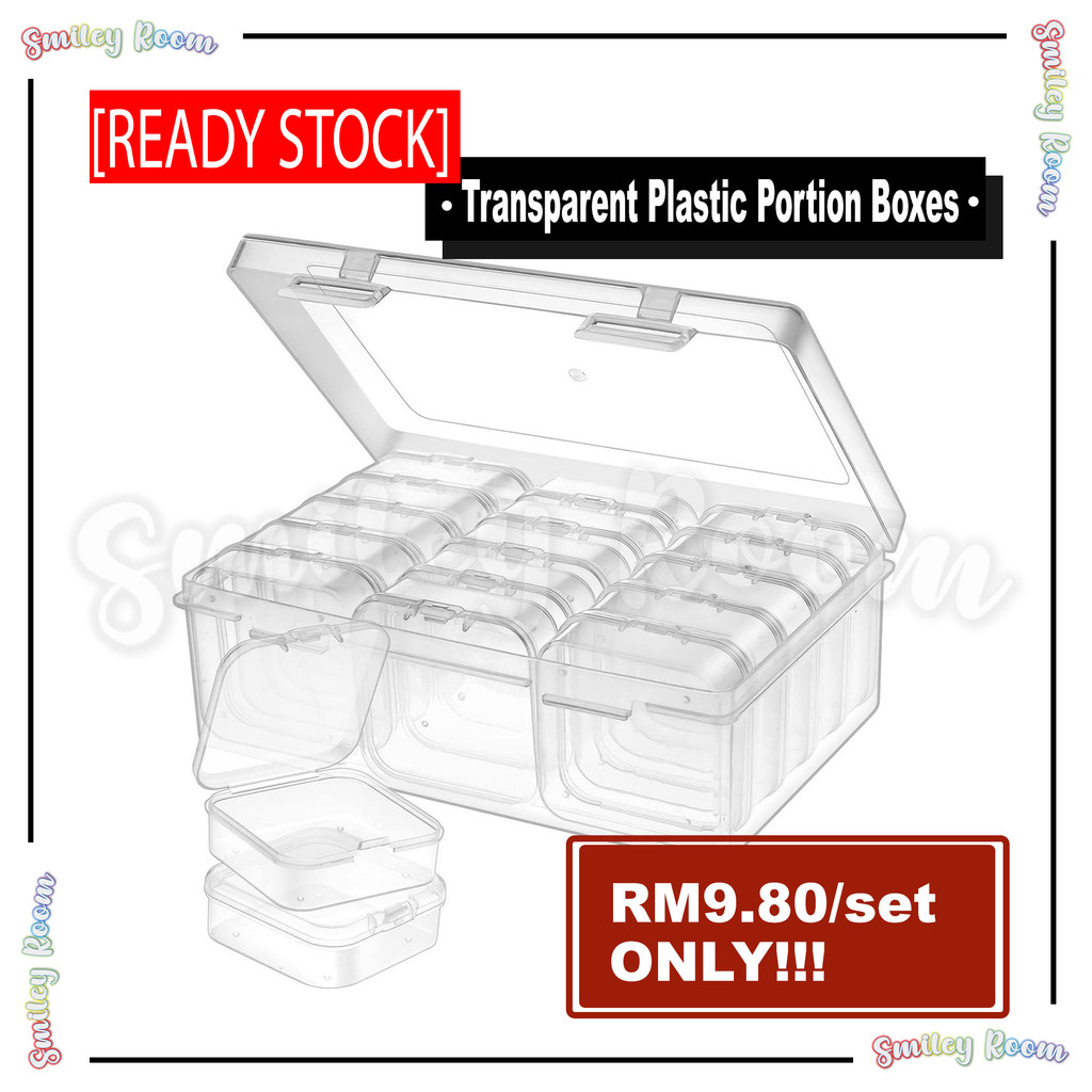 [Ready Stock] Transparent Plastic Portion Boxes 透明塑料分装盒 Kotak Kecil ...