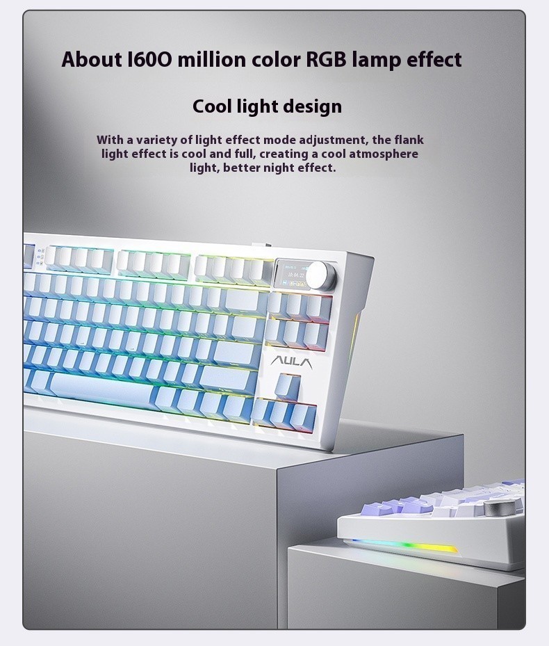 Aula S87 PRO Mechanical Keyboard 3 Mode Wireless with Display RGB ...