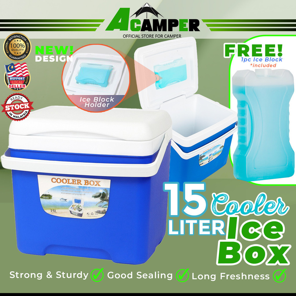 15L Cooler Ice Box for Camping Drink Fishing Heavy Duty Storage ...