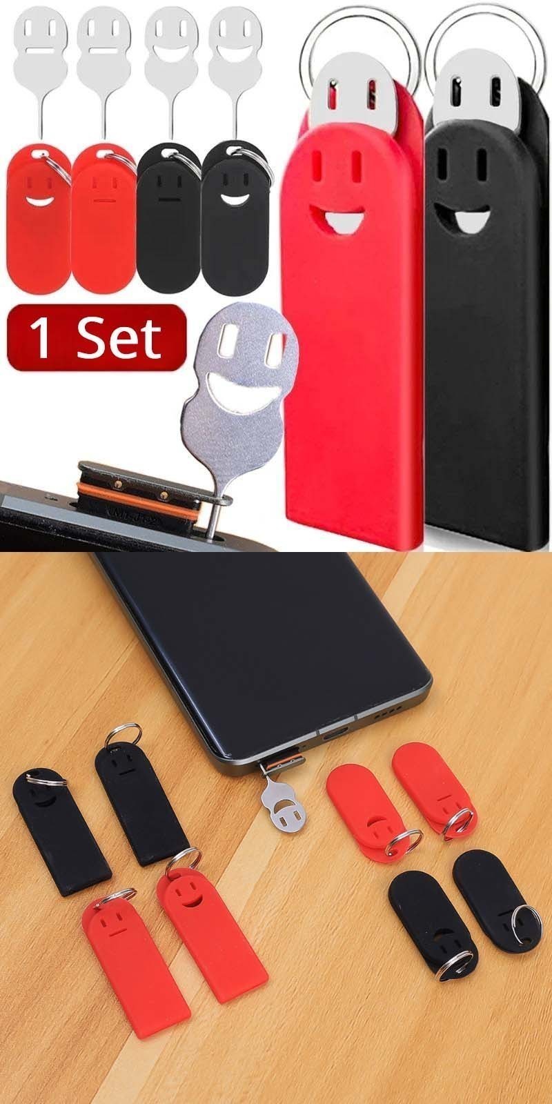 2 IN 1 SIM Card Removal Needle with Protector - Colorful Smiley Tray ...