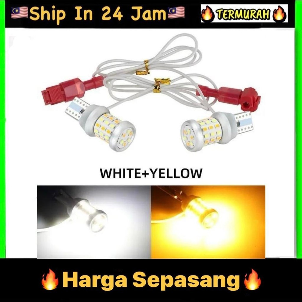 UNIVERSAL MENTOL CUCUK JAGUNG T10 MINI LED BULB DUAL COLOR FOR SIGNAL FLASHER YAMAHA LC135 Y15 ...