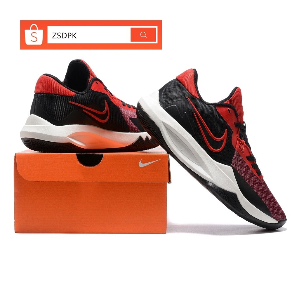 original Nike precision 6 black red sport basketball shoes untuk lelaki ...