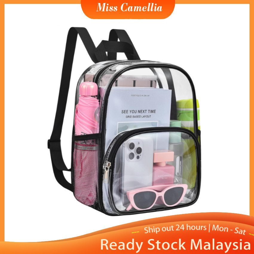 Clear Simple Transparent See Inside PVC Plastic Leisure Travel OOTD ...