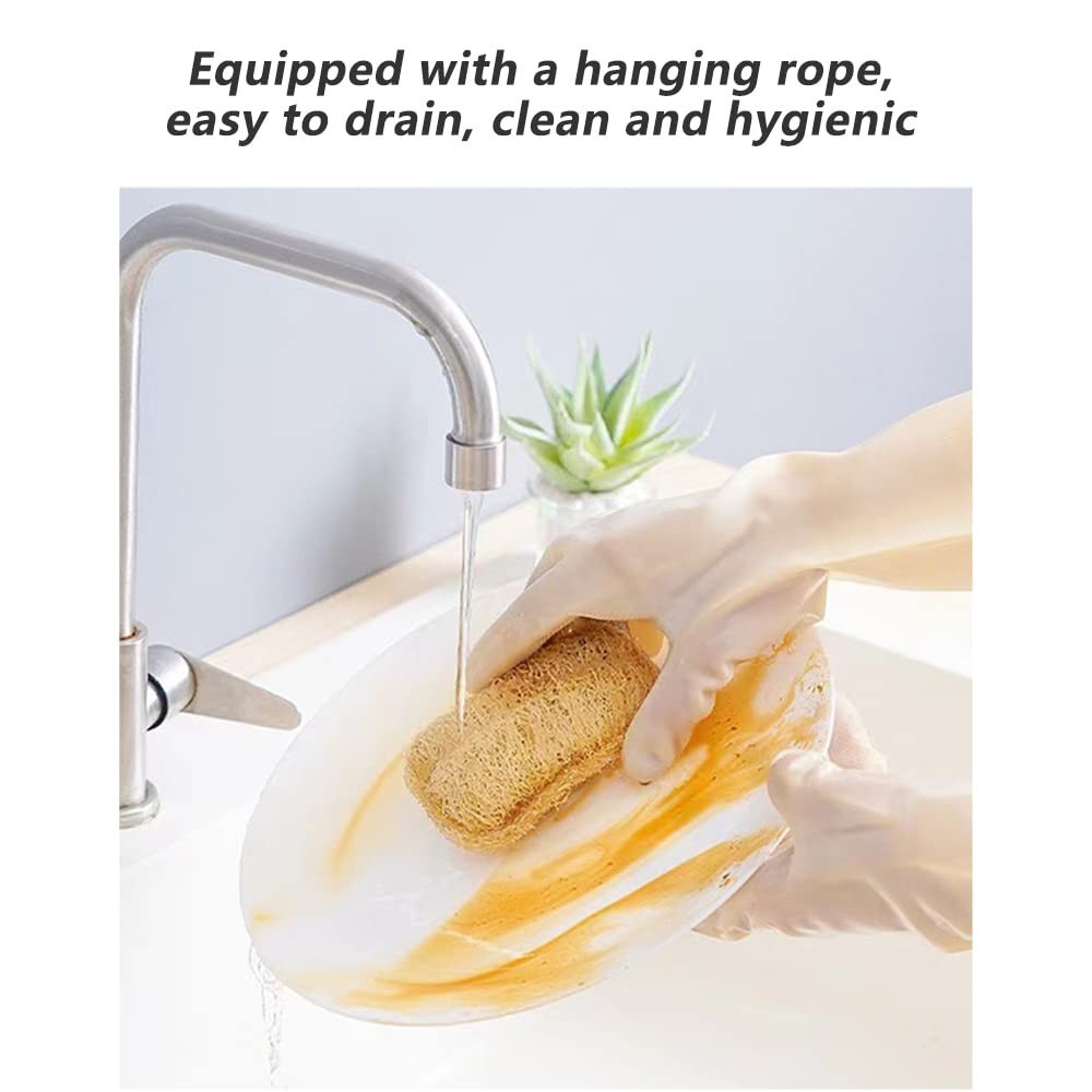 Loofah Sponge Dishwashing Scrubber All-Purpose Scouring Pads Natural ...