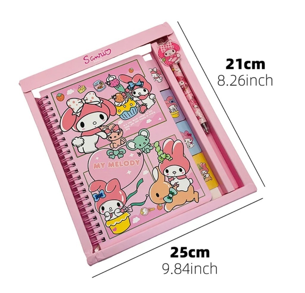 Hello Kitty Sanrio Portable Notebook/Pen/Sticky Notes/Index Tabs Set ...