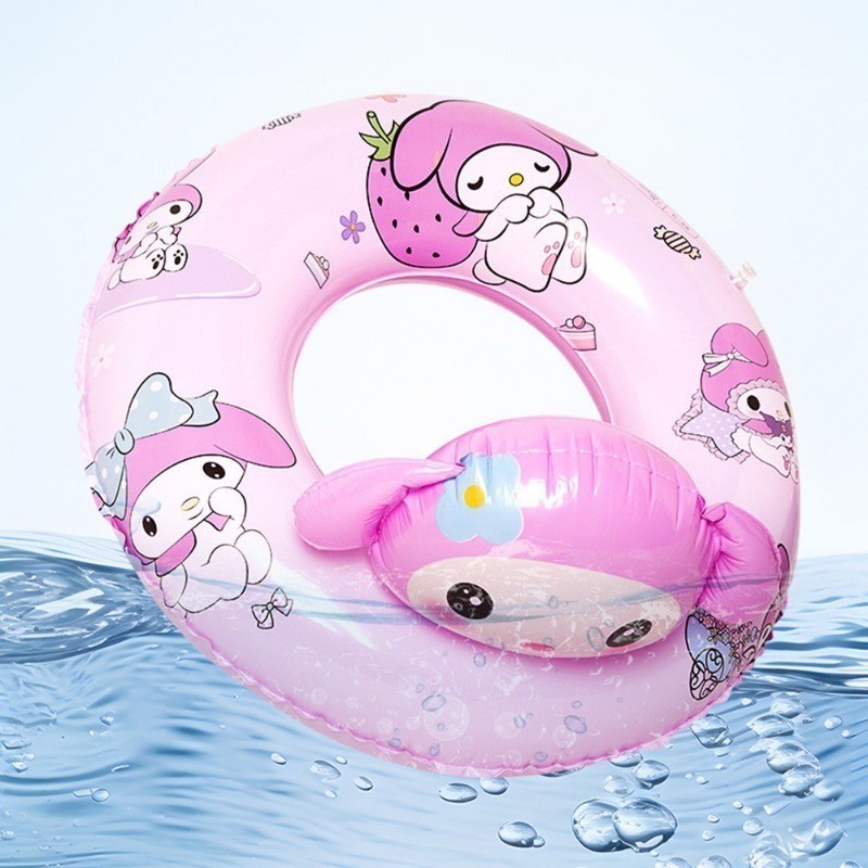 Kawaii Sanrio Kuromi My Melody Thickened Swim Ring Tube Inflatable Toy ...