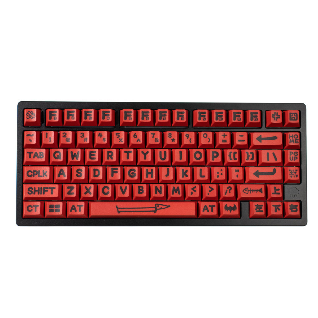 Animal Party Red Keycaps Big Font thickness 1.7mm PBT Cherry profile ...