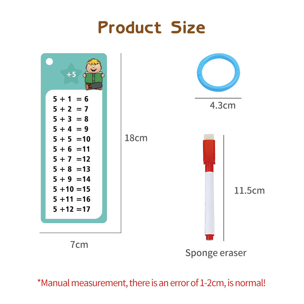 BEVAVAR Math Flash Card For Kid Additional Multiplication Flash Card ...
