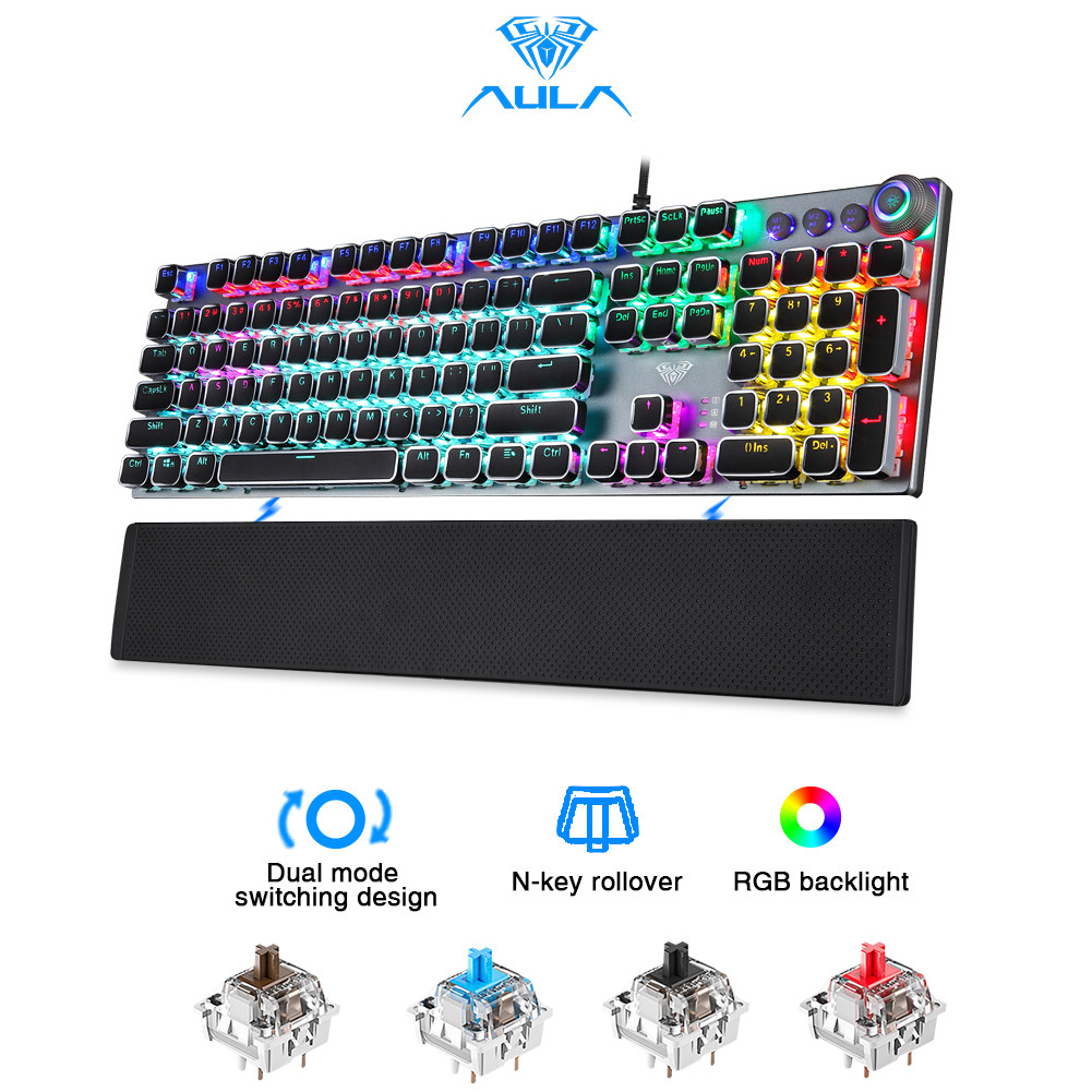 AULA F2088 Punk Gaming Mechanical Keyboard Full Keys Anti-Ghosting ...