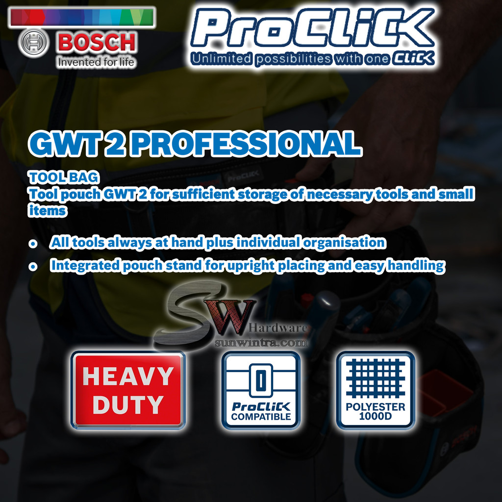 Bosch ProClick Tool Pouch GWT 2 Professional #1600A0265S Tool Bag GWT2 ...