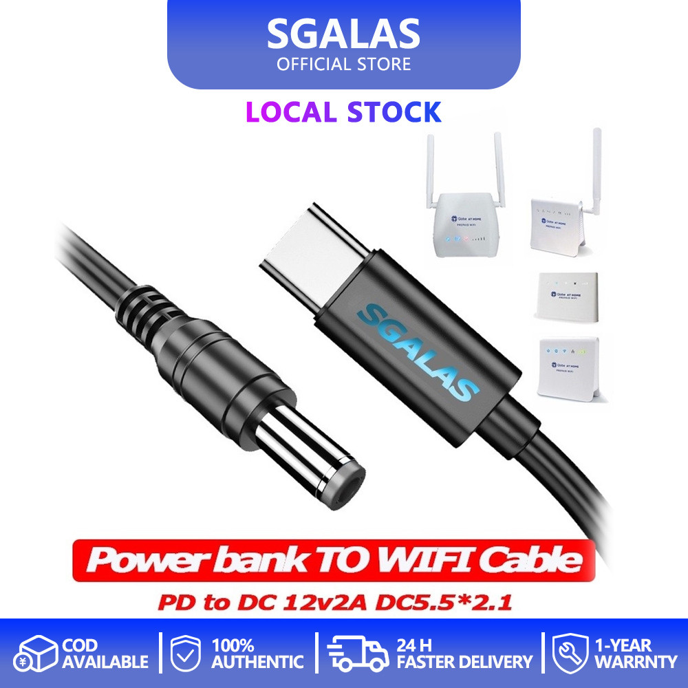 WiFi to DC 12V USB C PD Power Adapter Cable Connector Boost Converter ...