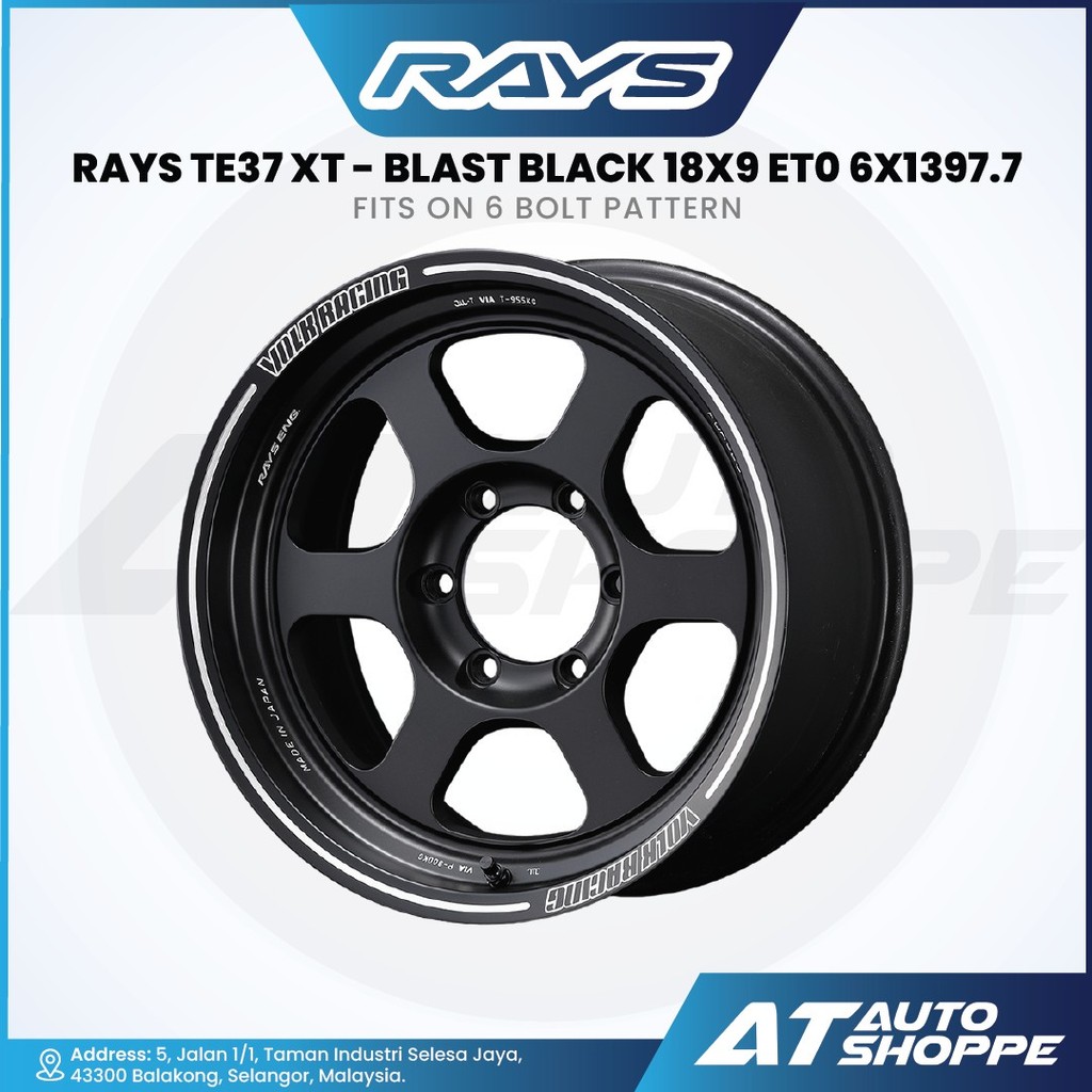 Rays Engineering Volk Racing TE37 XT - Blast Black 18x9 ET0 6x1397.7 (1 piece) | Shopee Malaysia