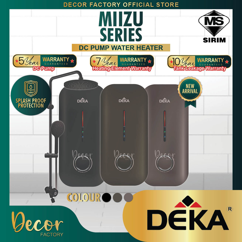 DEKA MIIZU 90 DC Water Heater With Rain Shower Silent Inverter Pump Instant Heater Pemanas Air ...