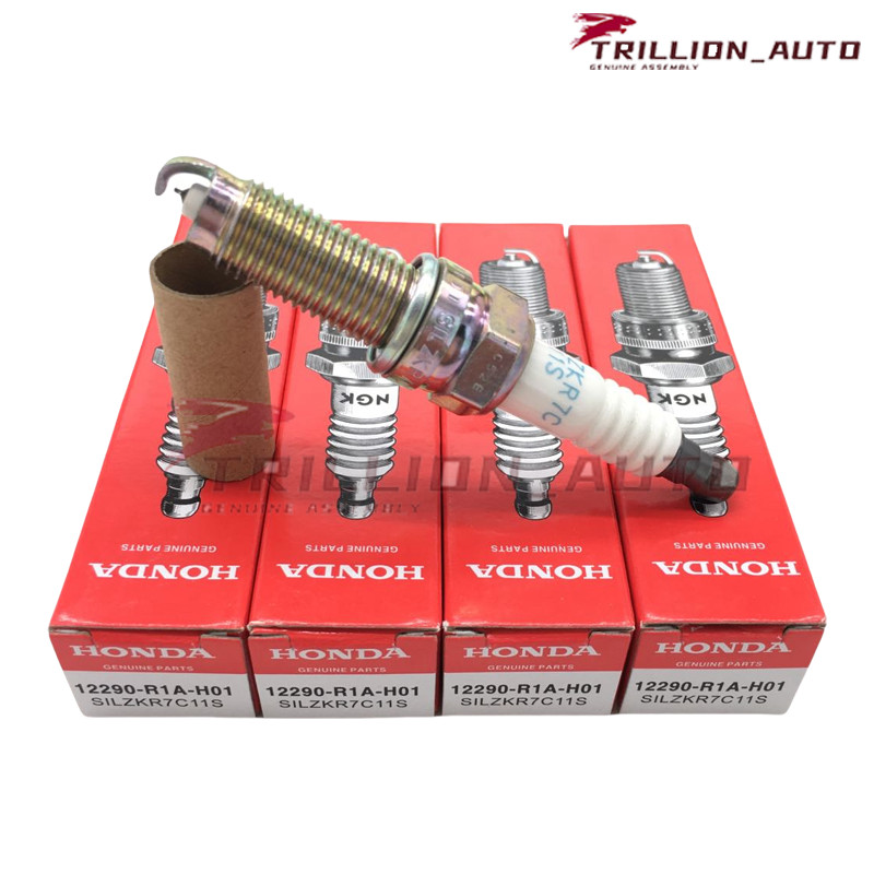 4PCS 12290-R1A-H01 Iridium Spark Plug SILZKR7C11 FOR HONDA ACCORD ...