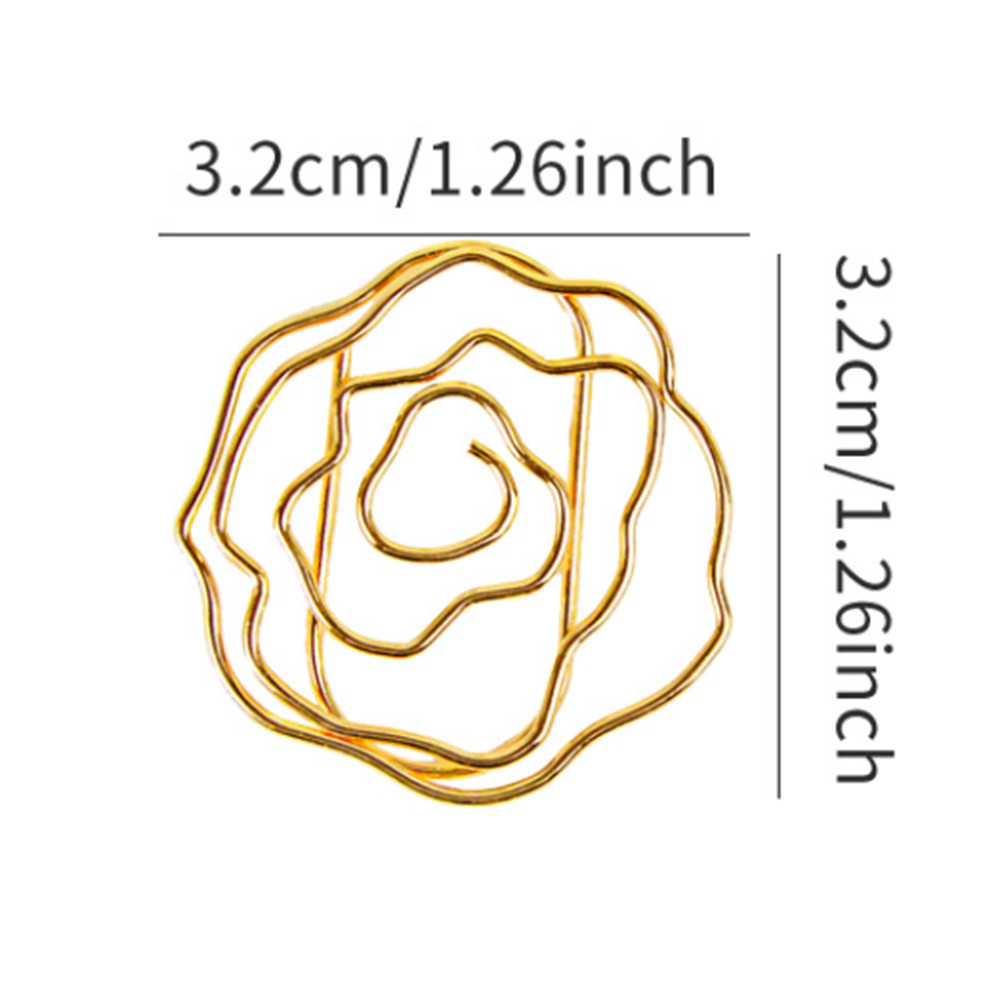 10Pcs Creativity Metal Rose Paper Clips Students Reading Bookmark Clips ...