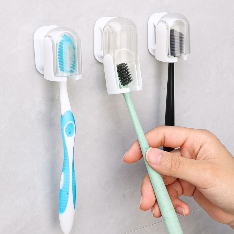 [ Featured ] Flip Cover Toothbrush Holder - Wall-mounted Toothbrush ...