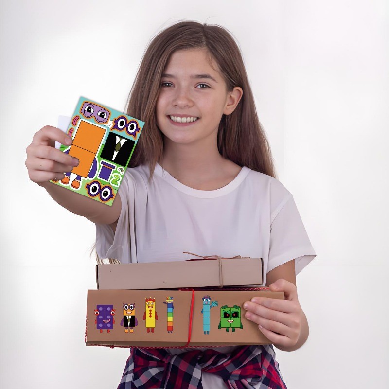 8PCS New Numberblocks Cute Digital Building Blocks Puzzle Stickers for ...