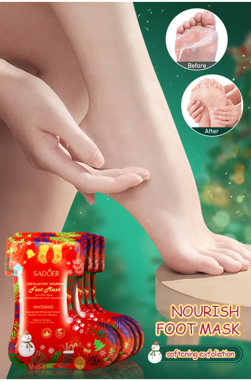 SADOER Christmas Niacinamide Exfoliating Foot Mask for Nourishes Tender ...