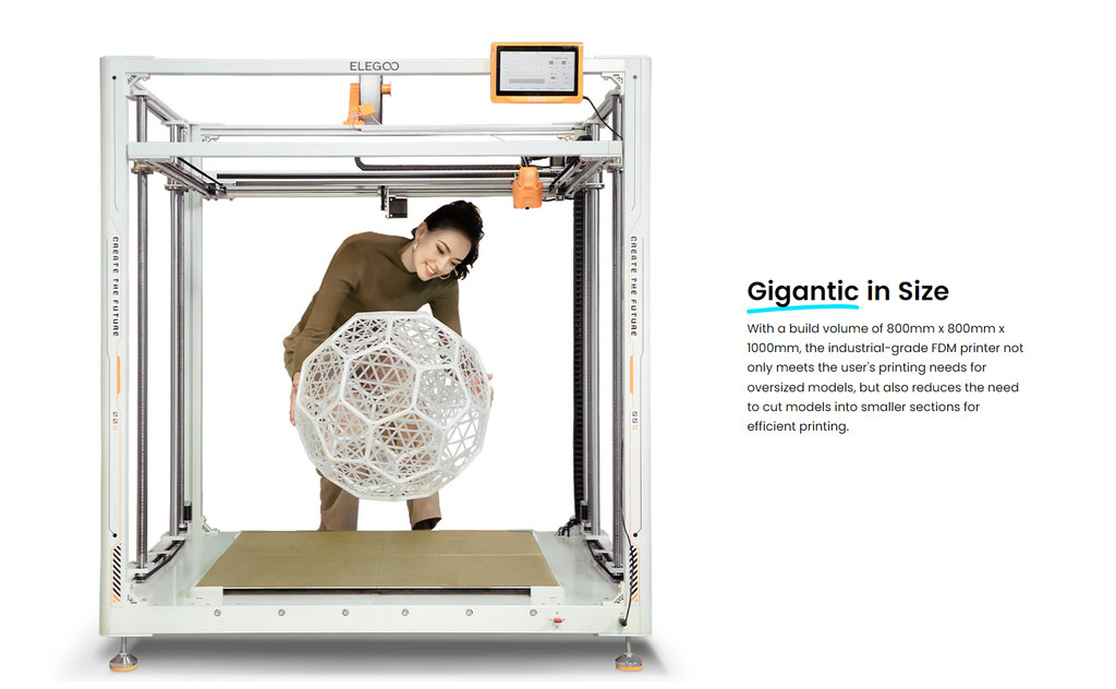 Elegoo Orange Storm Giga Large FDM 3D Printer, Multi Printerhead 3D ...