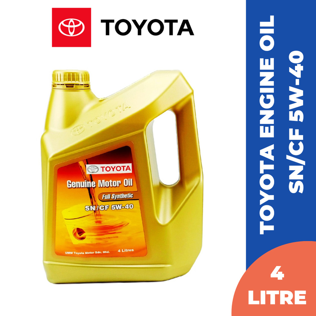 TOYOTA Fully Synthetic Engine Oil Sn/Cf 5W40 5L Minyak Hitam Toyota | Shopee Malaysia