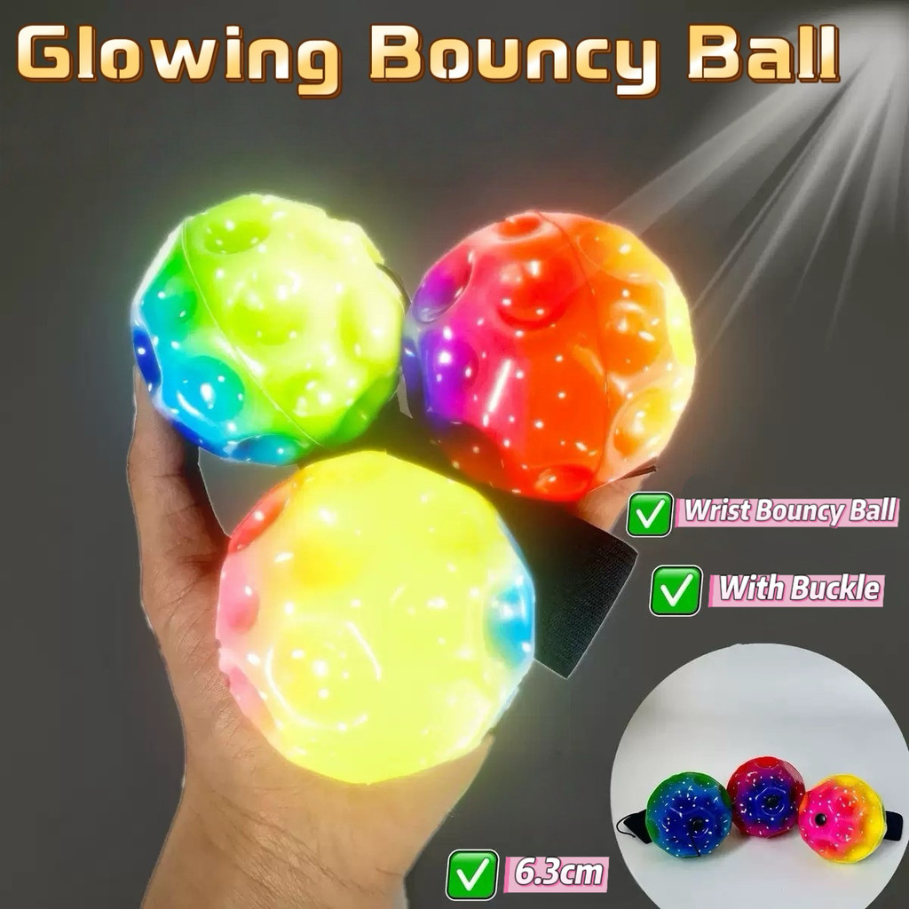 Wrist Moon Bouncy Ball Rubber Ball with String PU Foam Reflex Toy for ...
