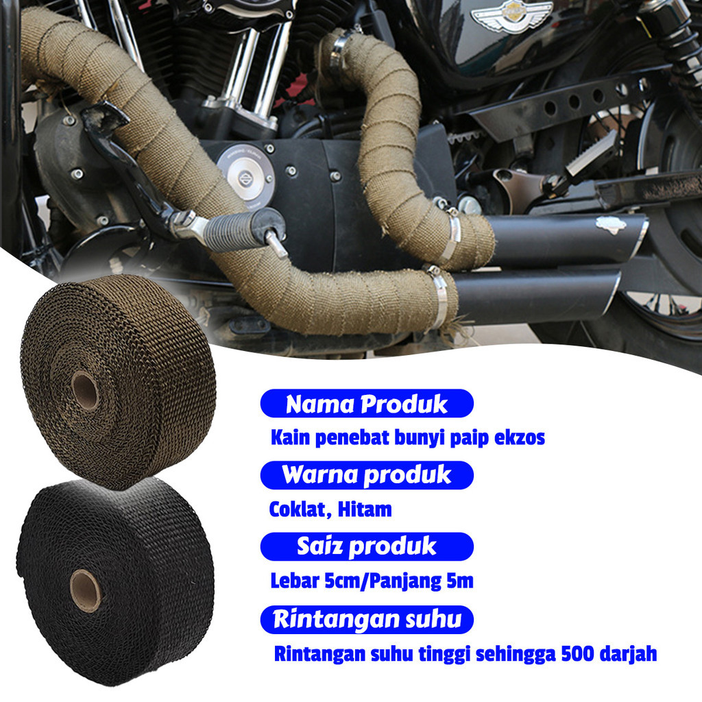 CAR MOTORCYCLE EXHAUST TAPE Resistant Downpipe Thermal Wrap Super ...