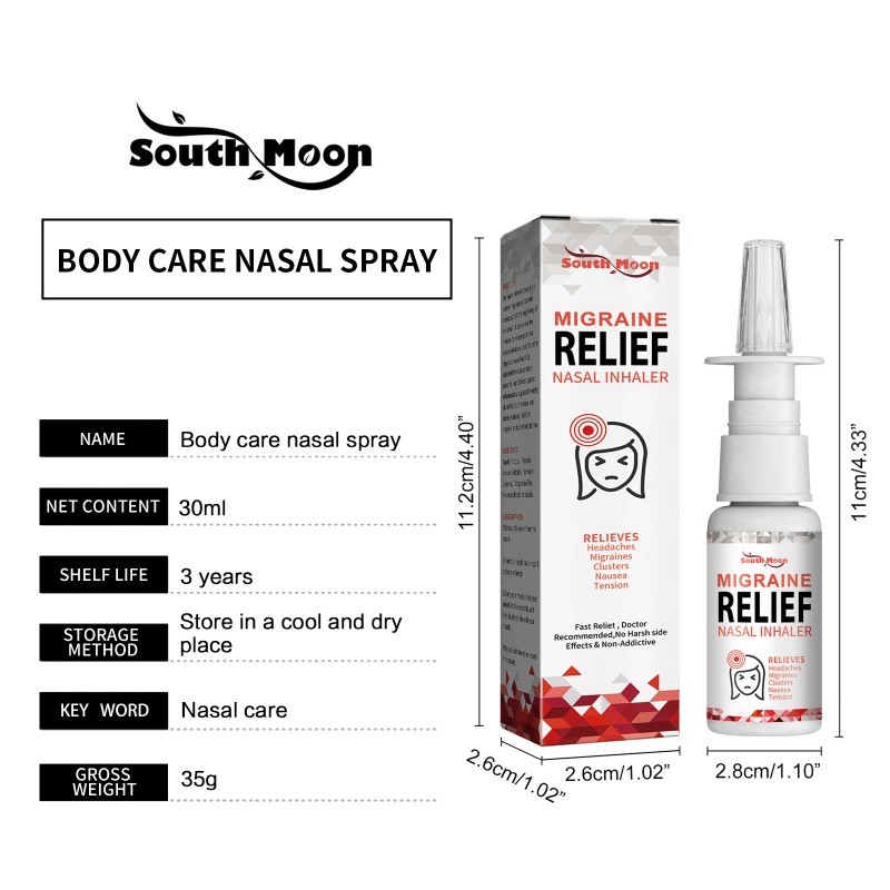 South Moon Migraine Treatment Nasal Inhaler Headache Relief Improve ...