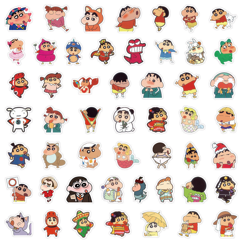 100pcs Crayon Shin-chan Sticker Pack Waterproof Phone Case Cute Anime ...