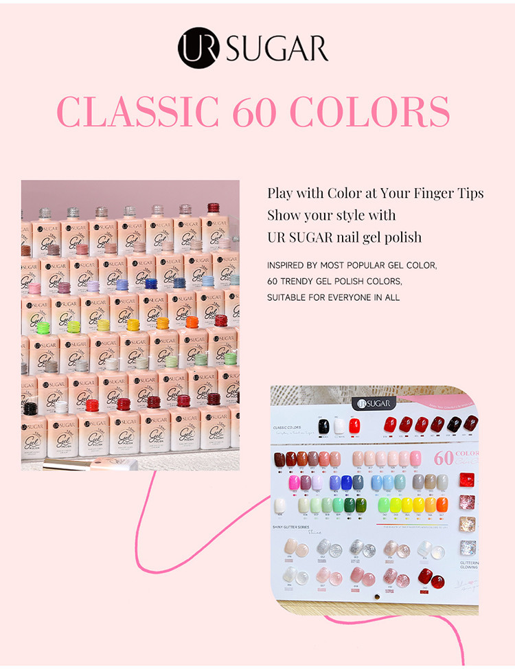 UR SUGAR 60 Colors 15ml Nail Gel Polish Set UV LED Gel Vernish ...