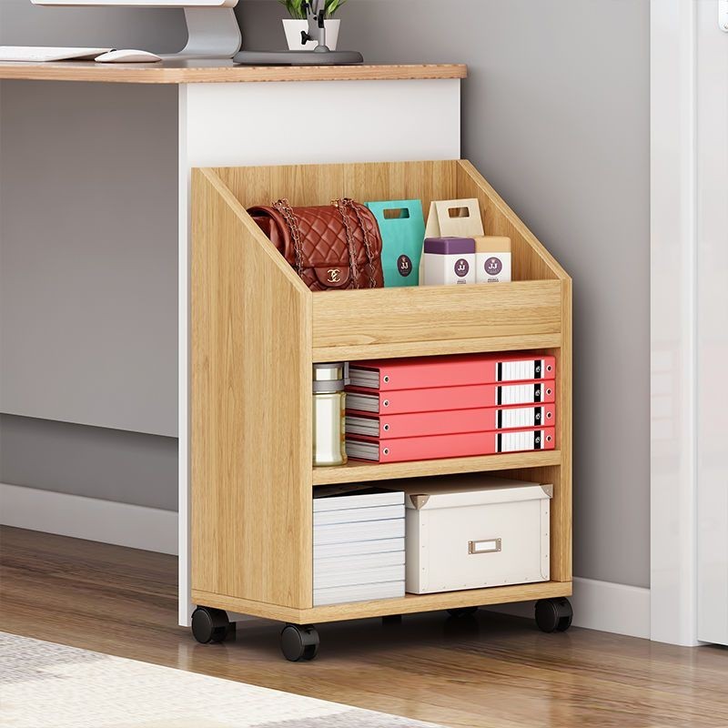 Desk Small Bookshelf Book Storage Mobile Wheeled Desk Under Table Shelf ...
