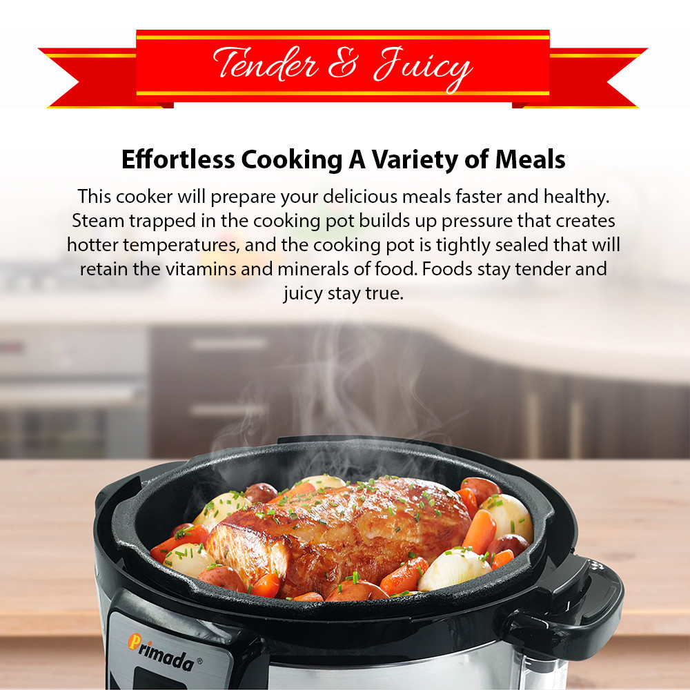 Primada 6 Liter Dual Pots Pressure Cooker PC6010 (1 NON STICK POT ...