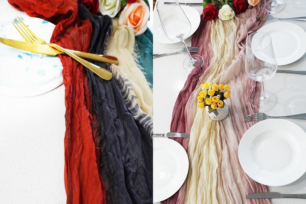 Table Runner for Dining Table Easy-care Table Runner Bohemian Style Tie ...