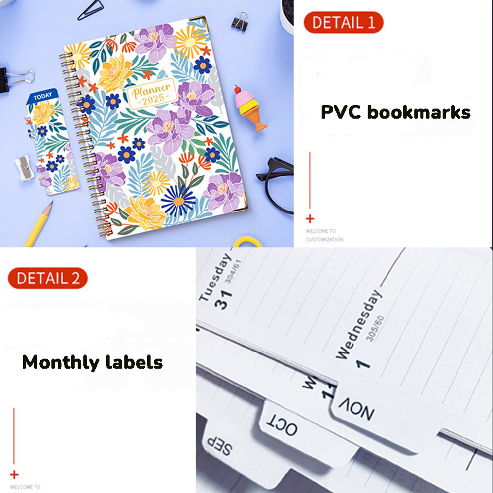 2025 Creativity Planner Coil Notebook A5 English Notepad Students Diary ...