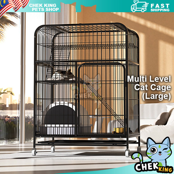Multi Level Cat Cage Large Cat Villa Metal Steel Pet Cage / Sangkar ...