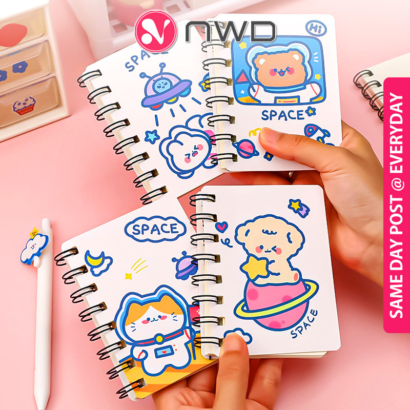 𝗘𝗔𝗦𝗬 𝗧𝗨𝗥𝗡 𝗣𝗔𝗚𝗘 》A7 Cartoon Note Book Portable Pocket Size 80 Sheets ...