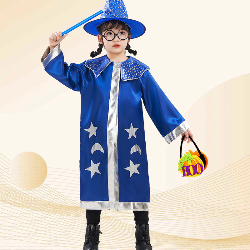 Halloween Children Magician Dress Up Star Cloak Jacket Party Party ...