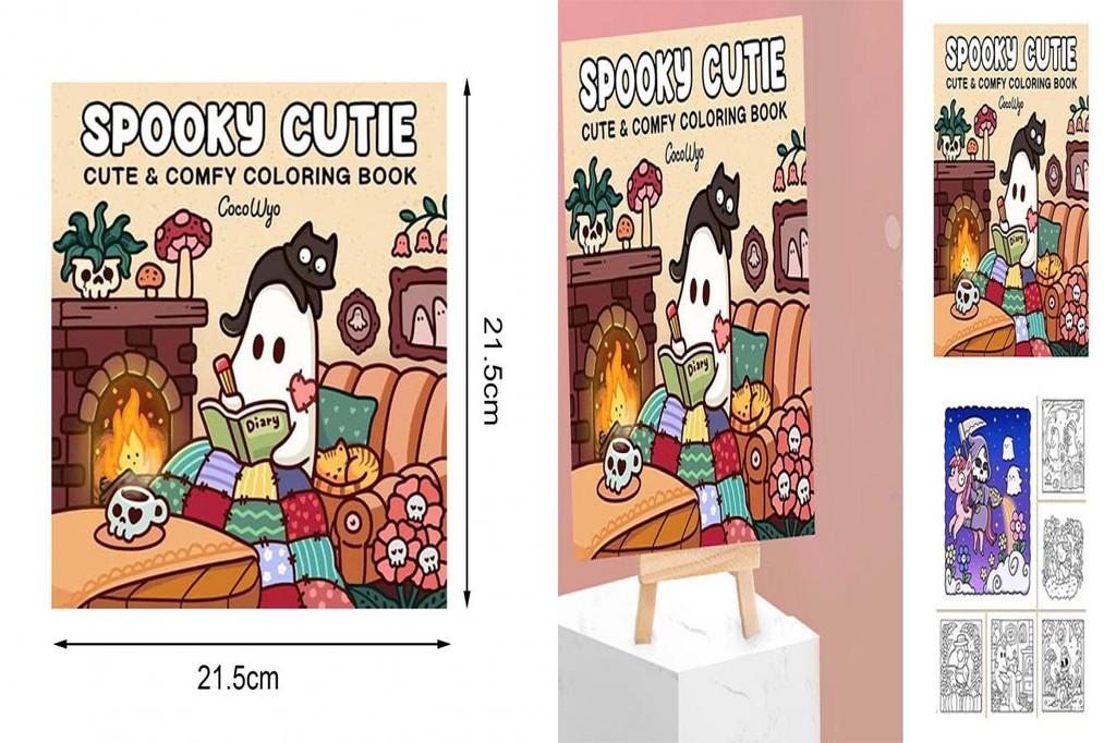 tuingzh Halloween Themed Adult Coloring Book Single Sided Coloring Book ...