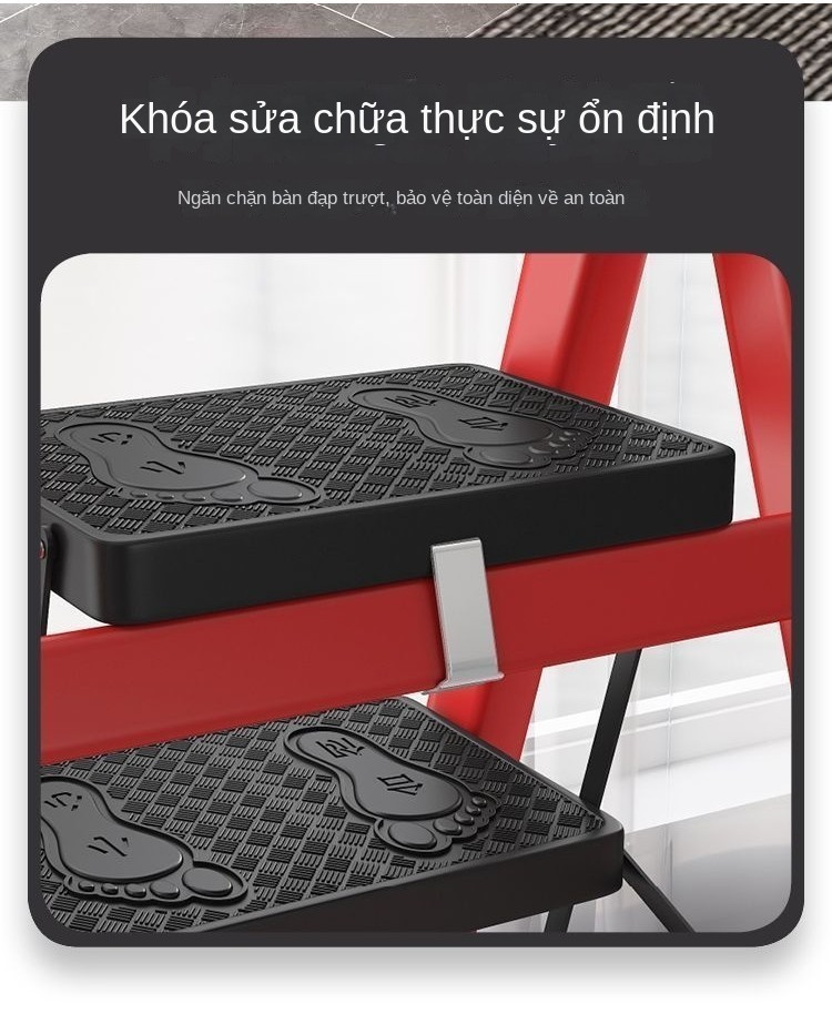 Indoor three-step flower stand ladder Portable multi-functional fork ...