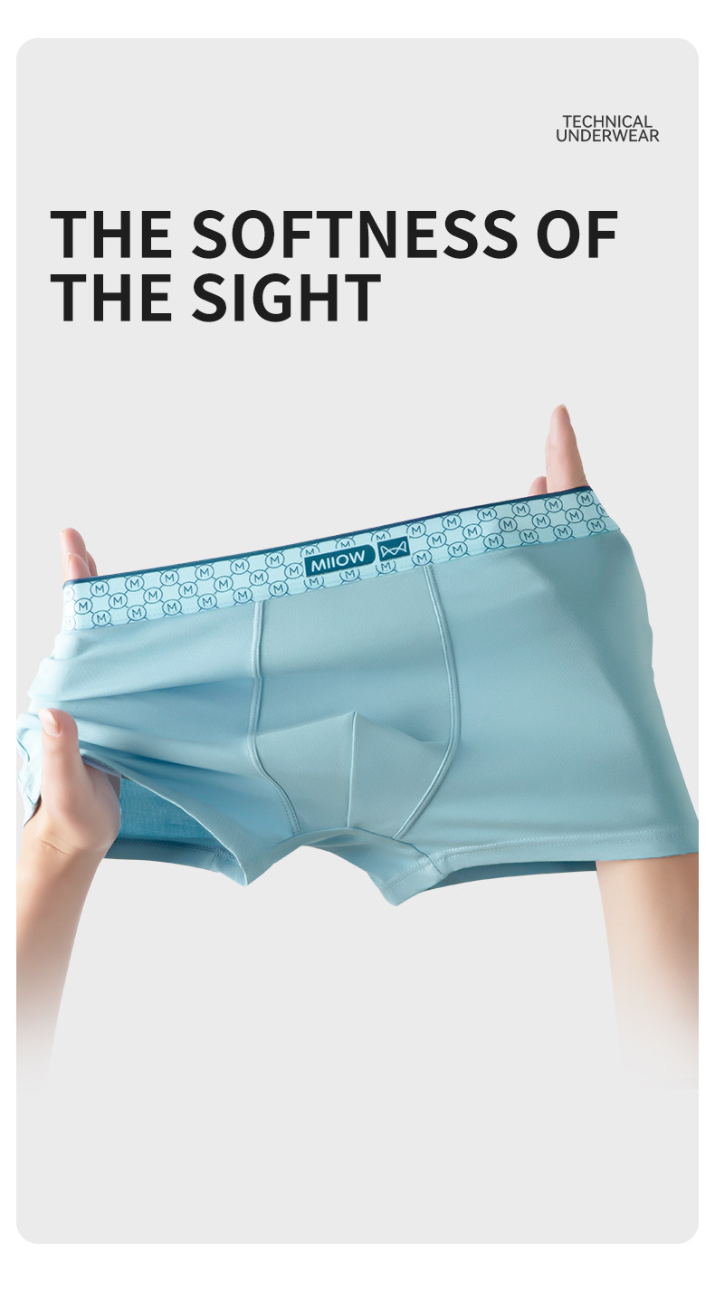 MiiOW 7A Graphene Antibacterial Crotch Cotton Breathable Mens Underpants Man Boxer Brief M1881 ...